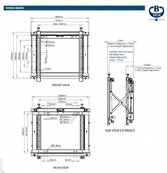 מתקן Video Wall עם מנגנון Push to Pop-Out דגם BT8300